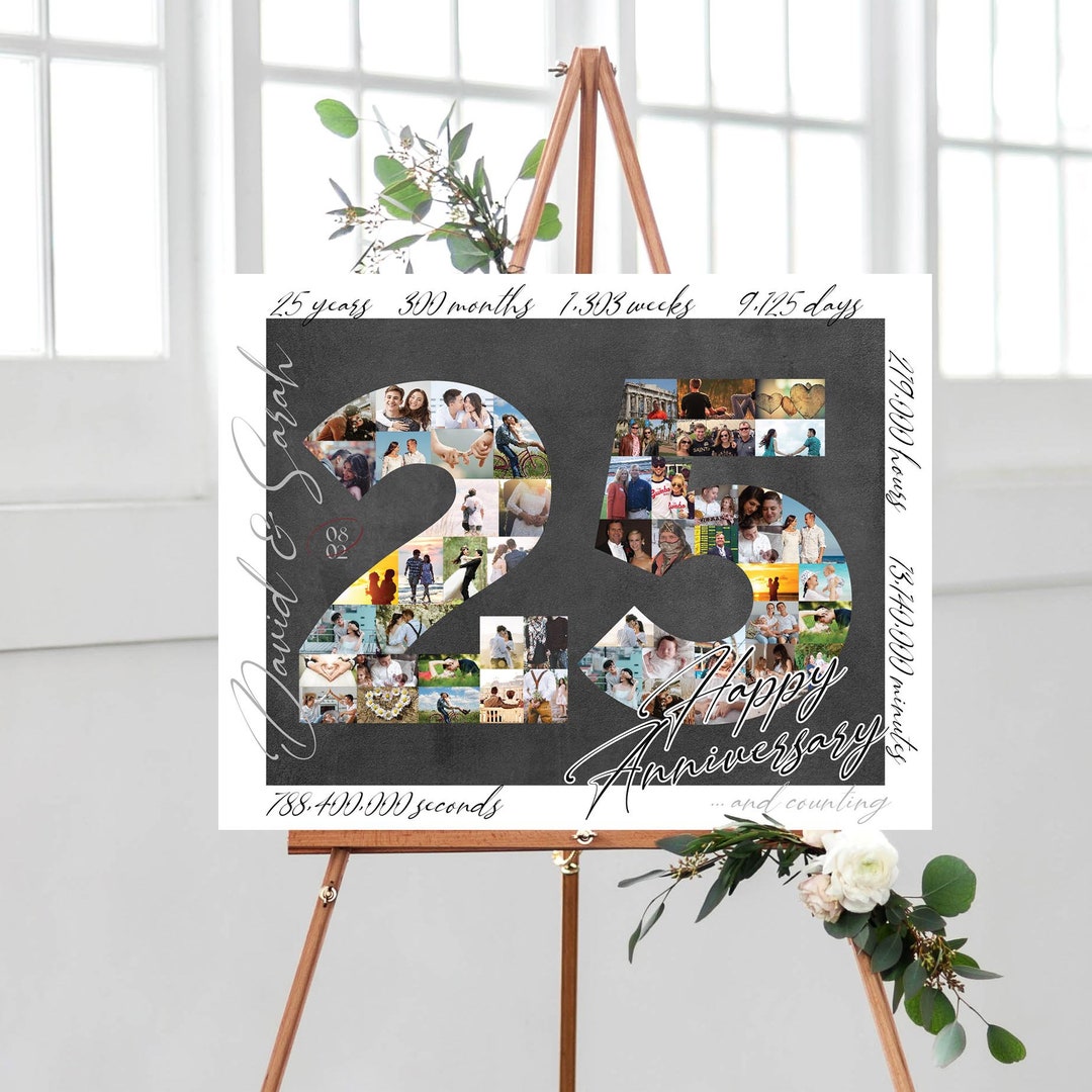 25th Silver Wedding Anniversary, 25 Years Together, Custom Gift for ...