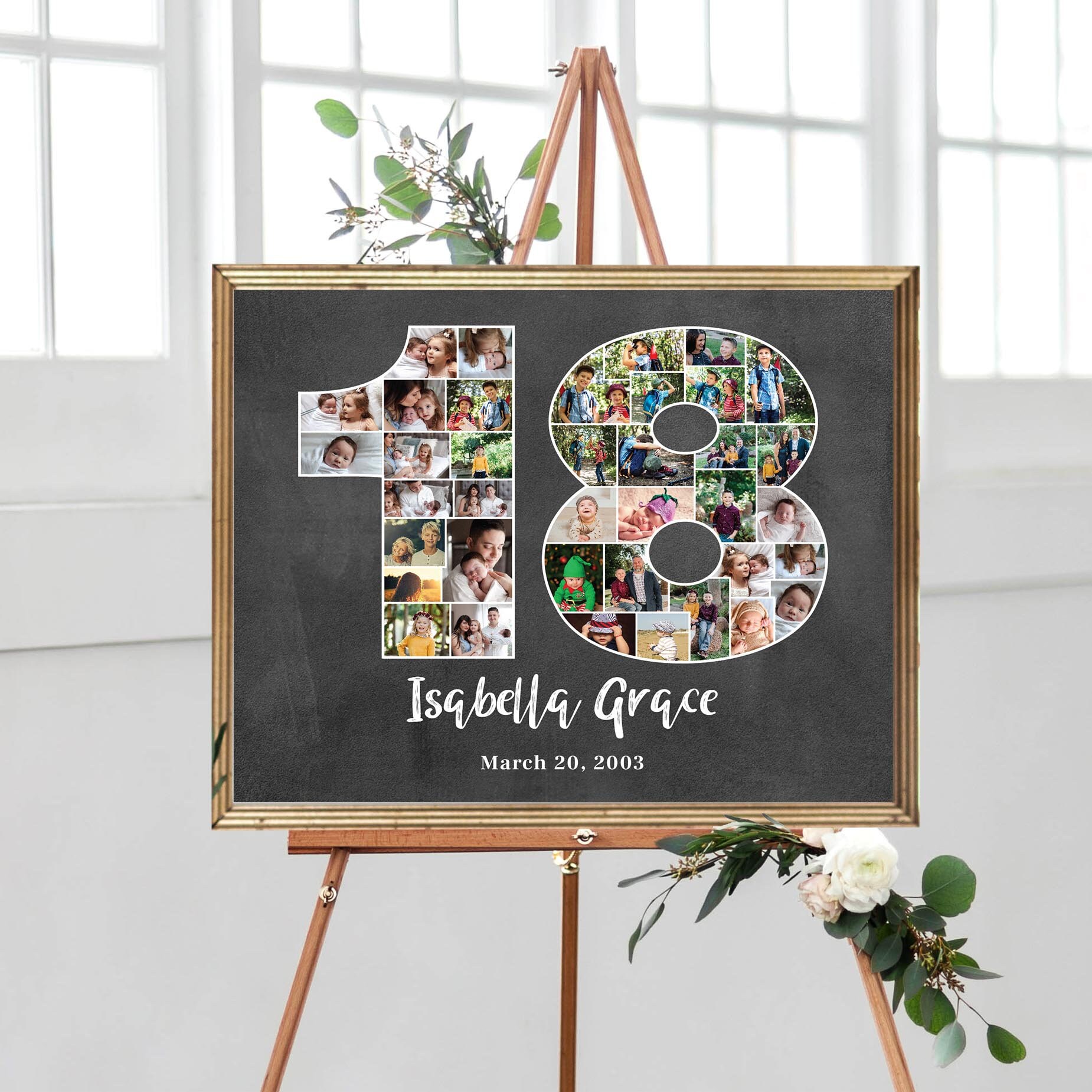 18th Birthday Photo Collage Number 18 Pictures Collage - Etsy