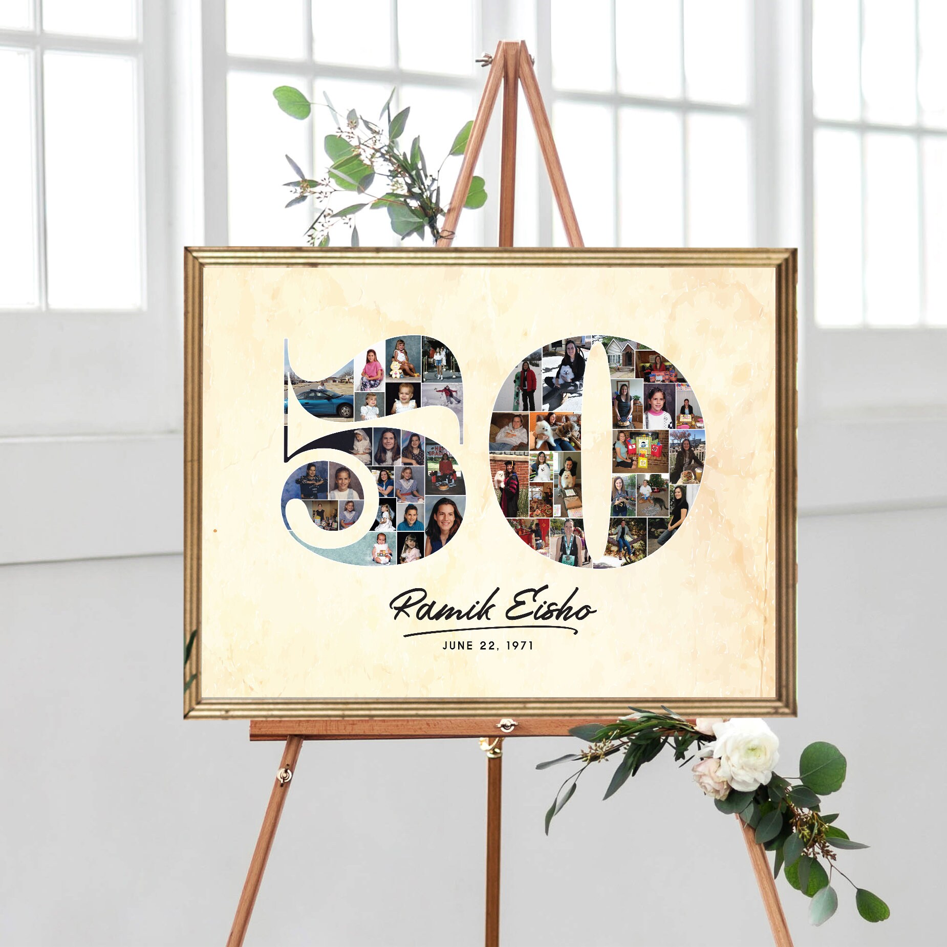 50th Birthday Photo Collage Number 50 Picture Collage for | Etsy