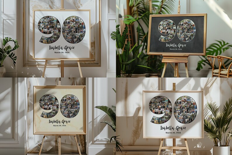 NEW! 90th Birthday Photo Collage for Parents, Number 90 Picture Collage ...