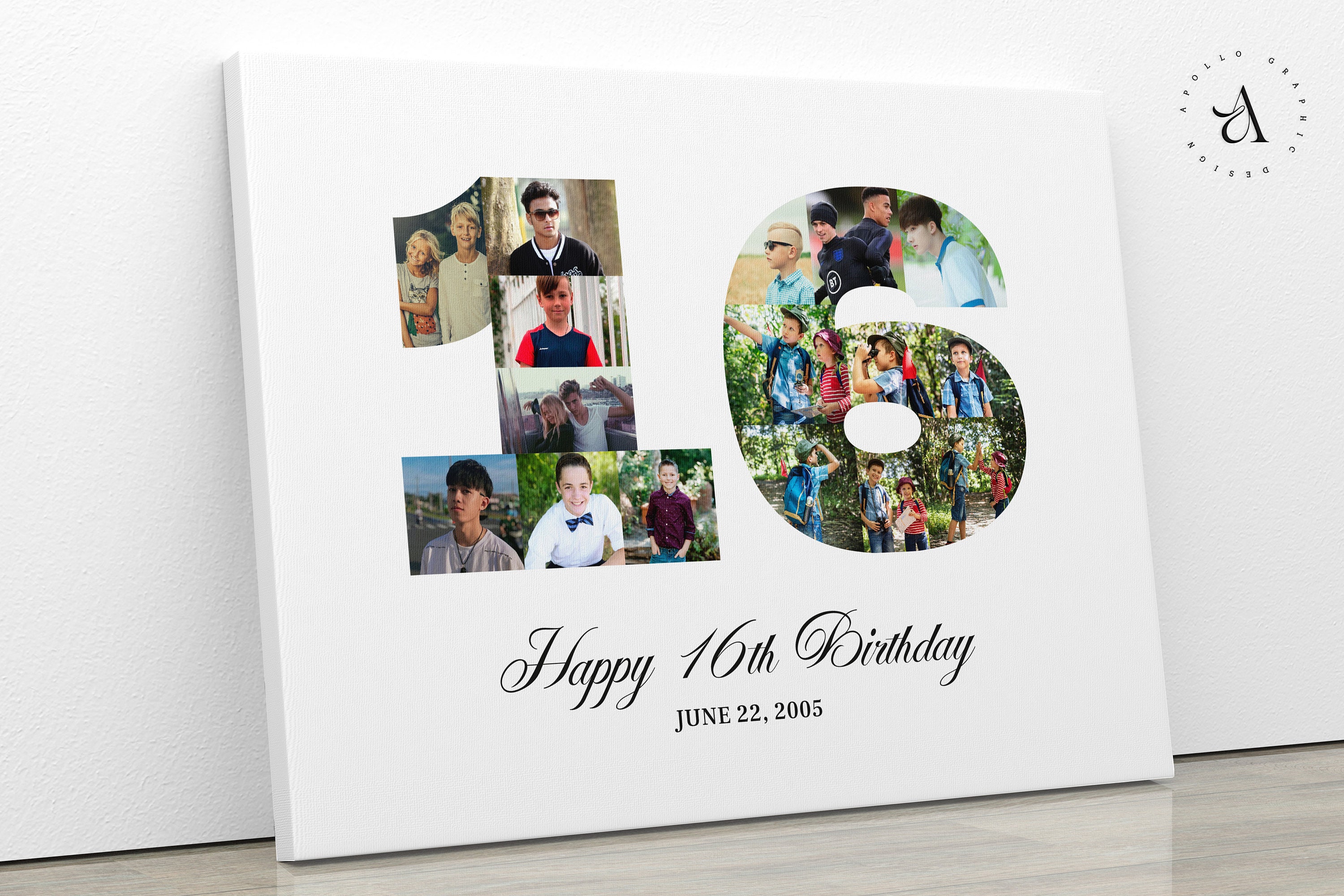 16th Birthday Photo Collage Number 16 Poster With Photos - Etsy UK