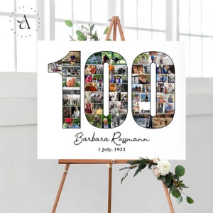 NEW! Number 100 Photo Collage, 100th Anniversary Gift for Him, 100th ...