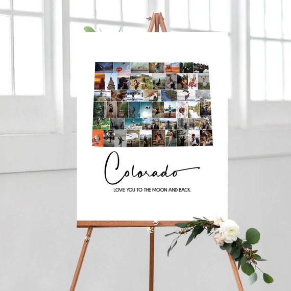 Colorado Map Photo Collage Colorado State Wall Art Decor - Etsy