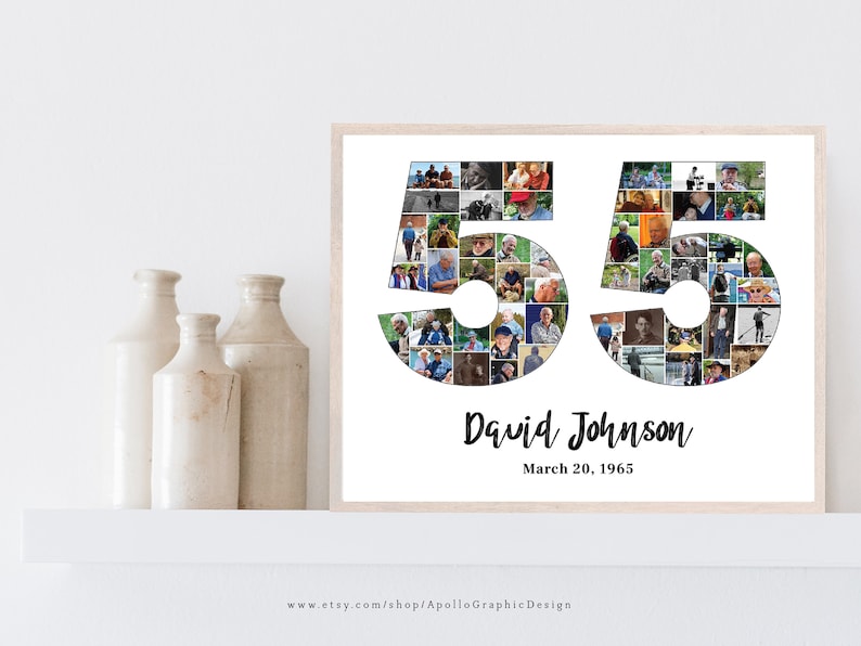 Number 55 Photo Collage 55th Anniversary Collage Gift Custom - Etsy