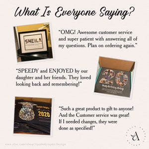 10th Birthday Photo Collage, Rose Gold Glitter Photo Number, 10th ...