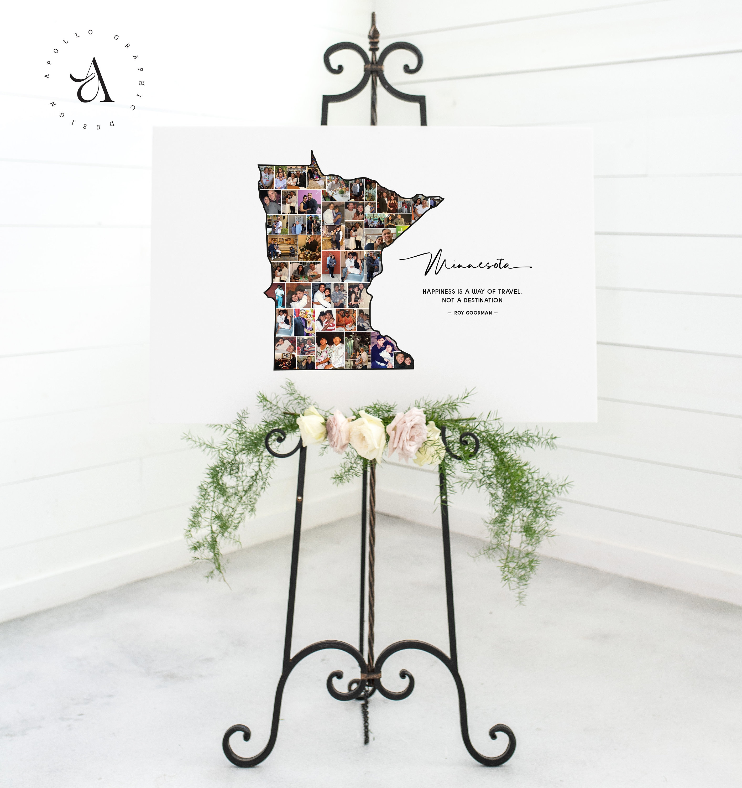 Minnesota Map Photo Collage Minnesota State Picture Wall - Etsy