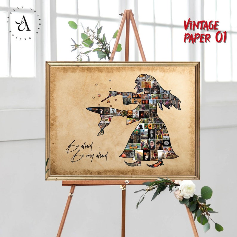Witch Picture Collage, Witch Photo Poster, Custom Halloween Gift, Witch ...