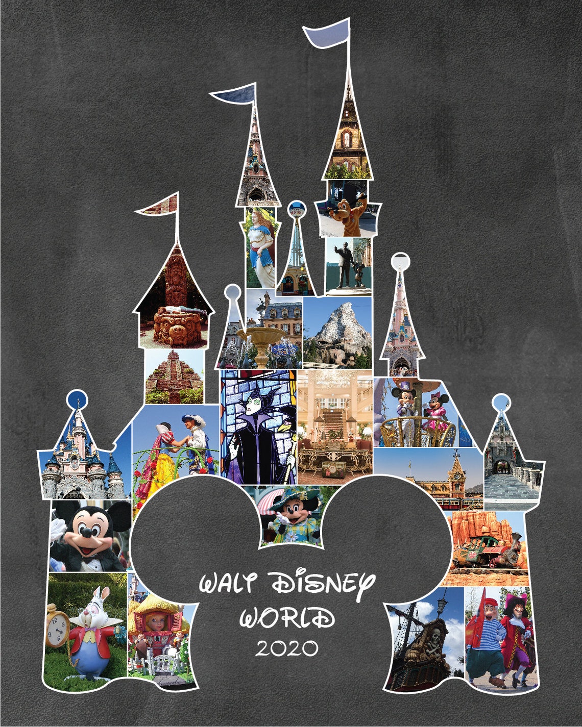 Disney Castle Photo Collage Disneyland Collage Picture | Etsy