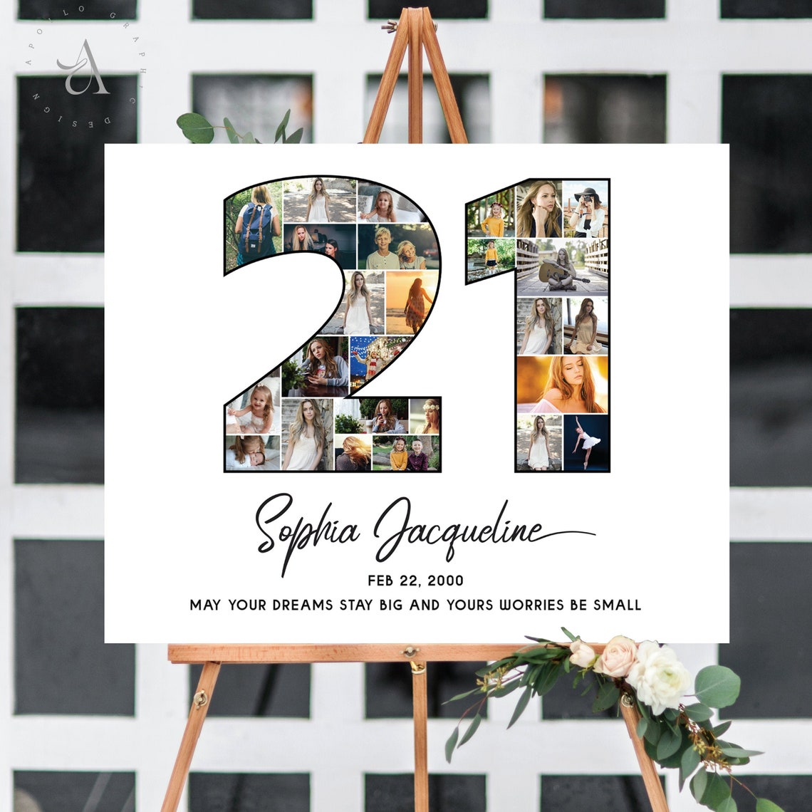 21st Birthday Photo Collage Number 21 Pictures Collage | Etsy