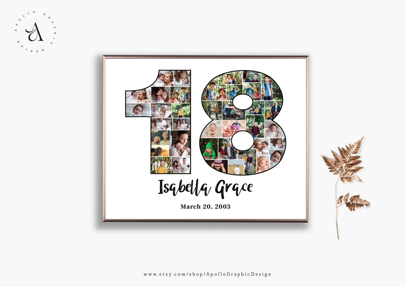 18th Birthday Photo Collage, Number 18 Pictures Collage, Anniversary ...