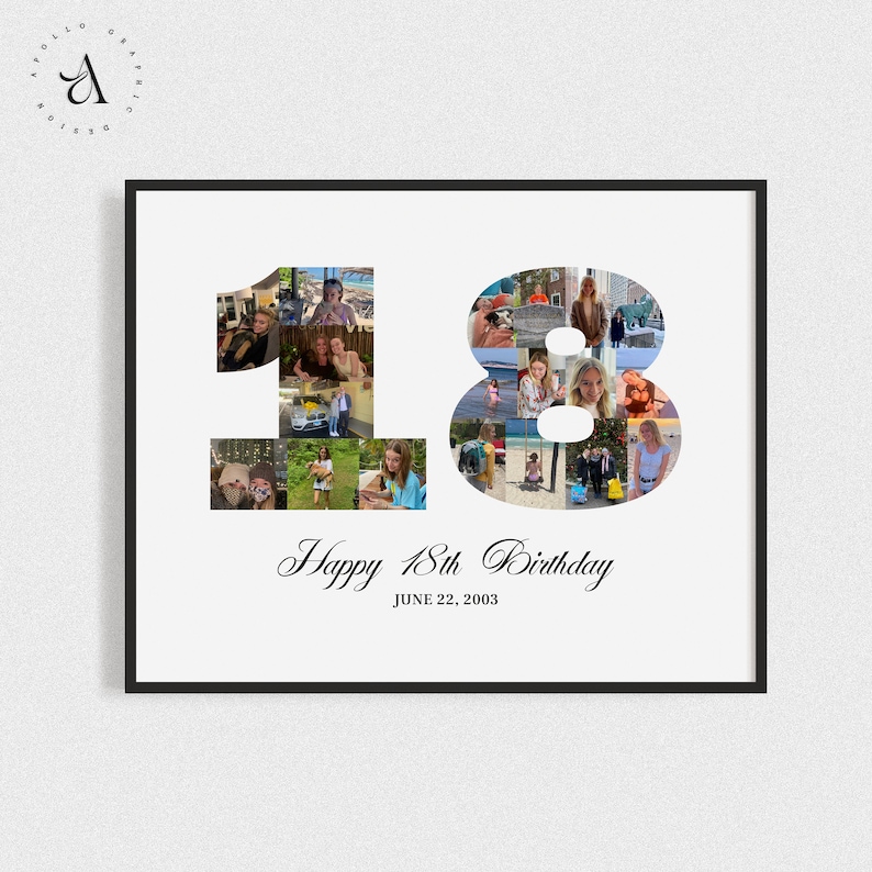 18th Birthday Photo Collage Number 18 Picture Collage 18th - Etsy