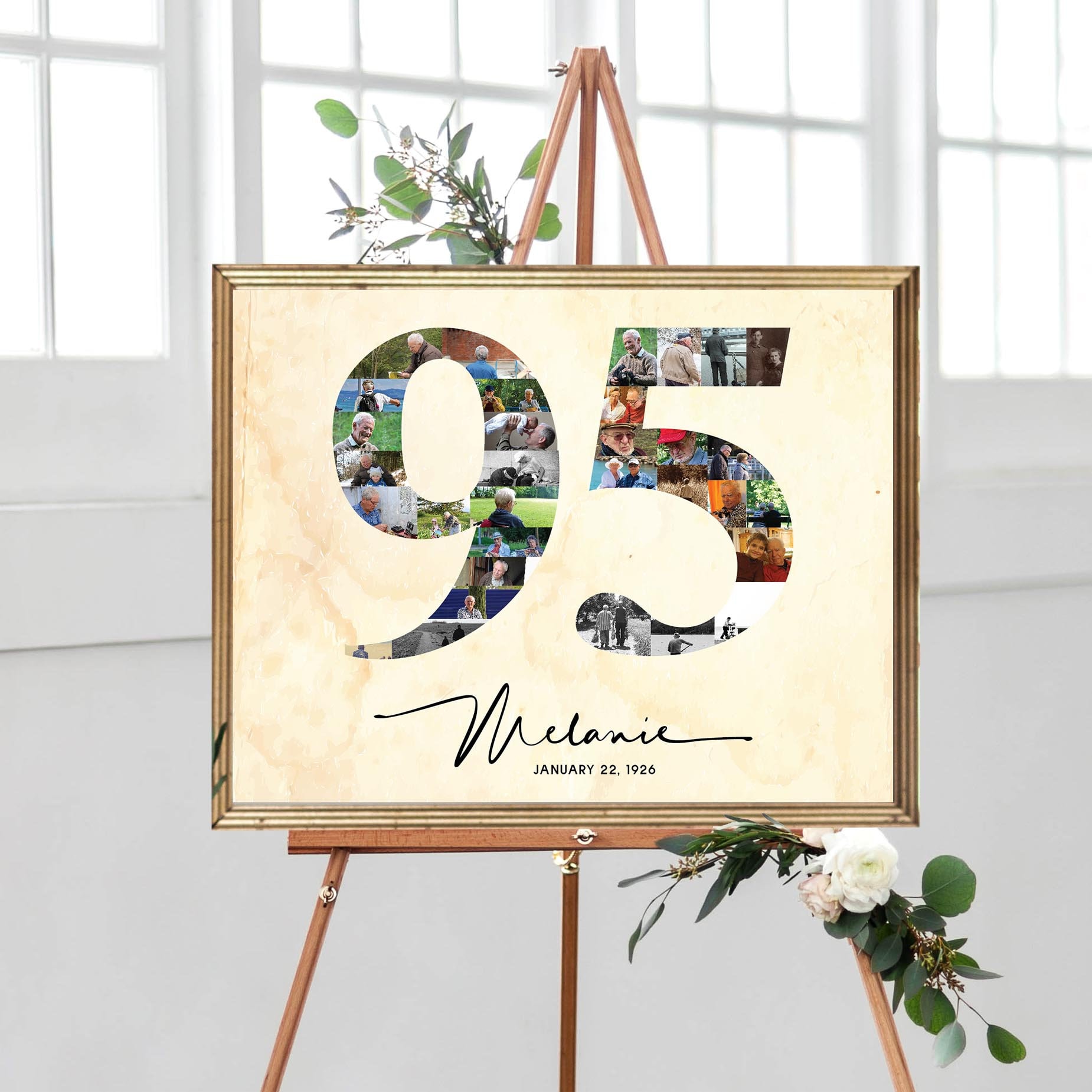 NEW! 95th Birthday Photo Collage, Number 95 Picture Collage, 95 ...
