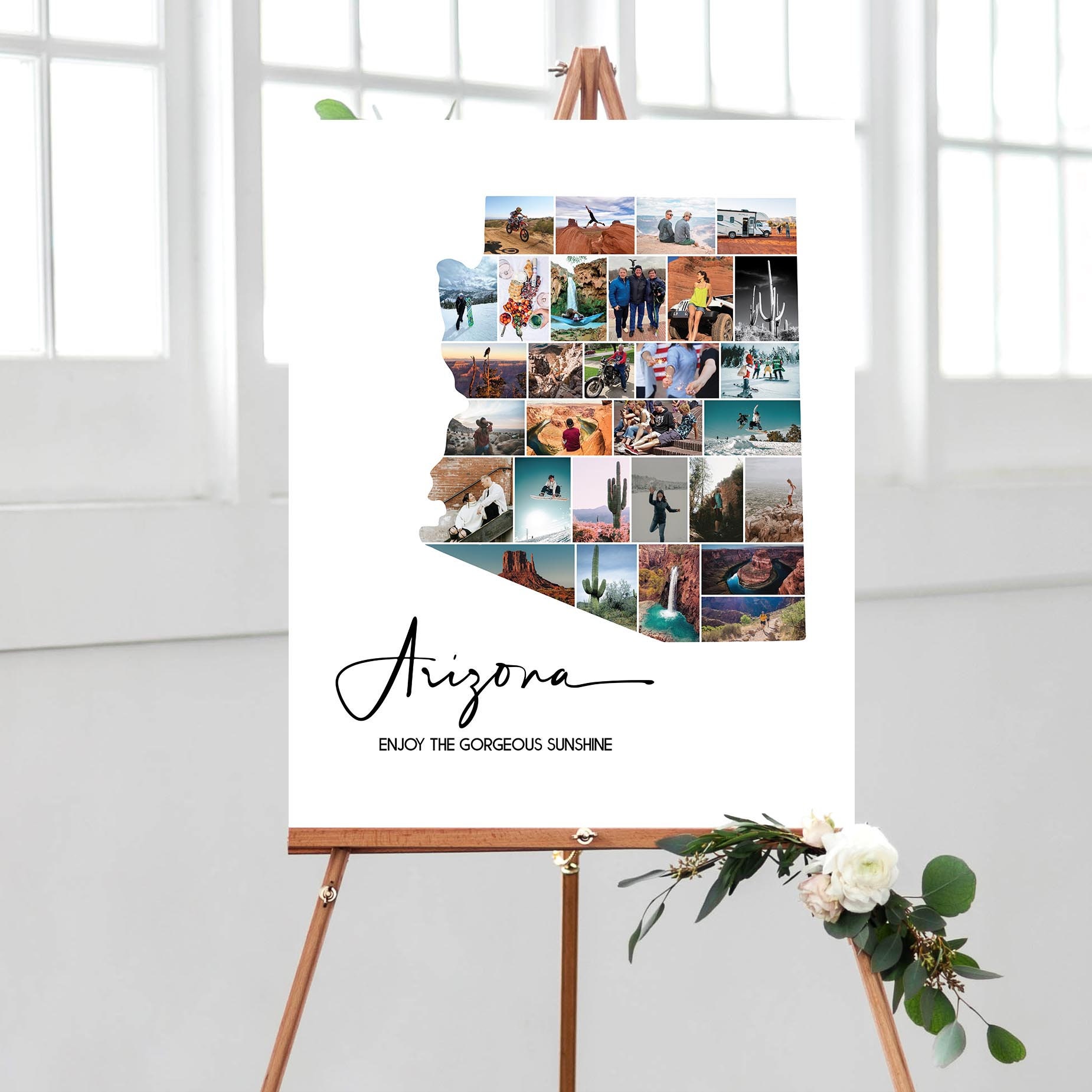 Arizona State Photo Collage Arizona Map Wall Art - Etsy