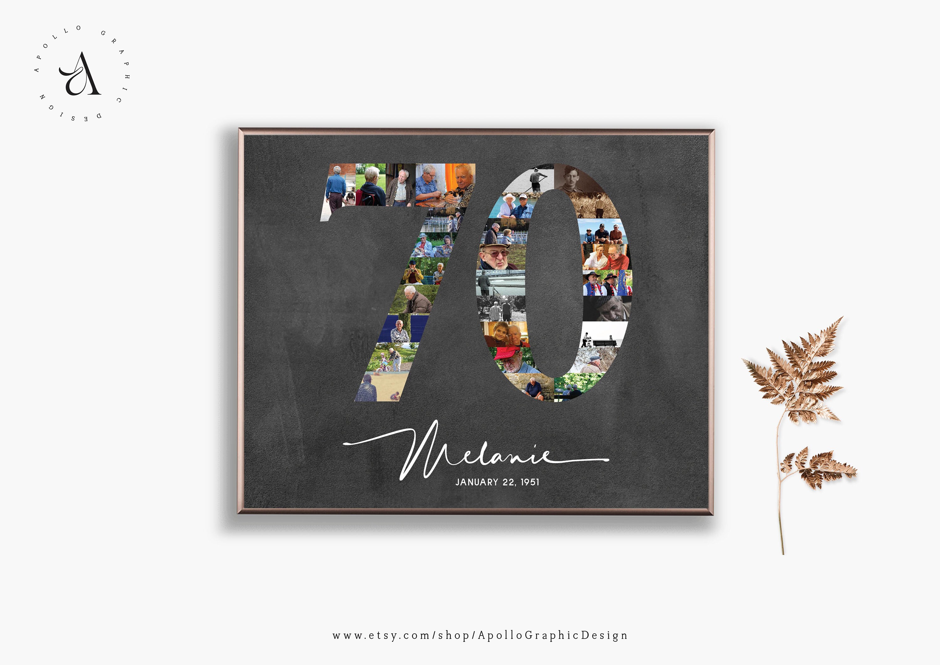 NEW 70th Birthday Photo Collage Number 70 Picture Collage - Etsy