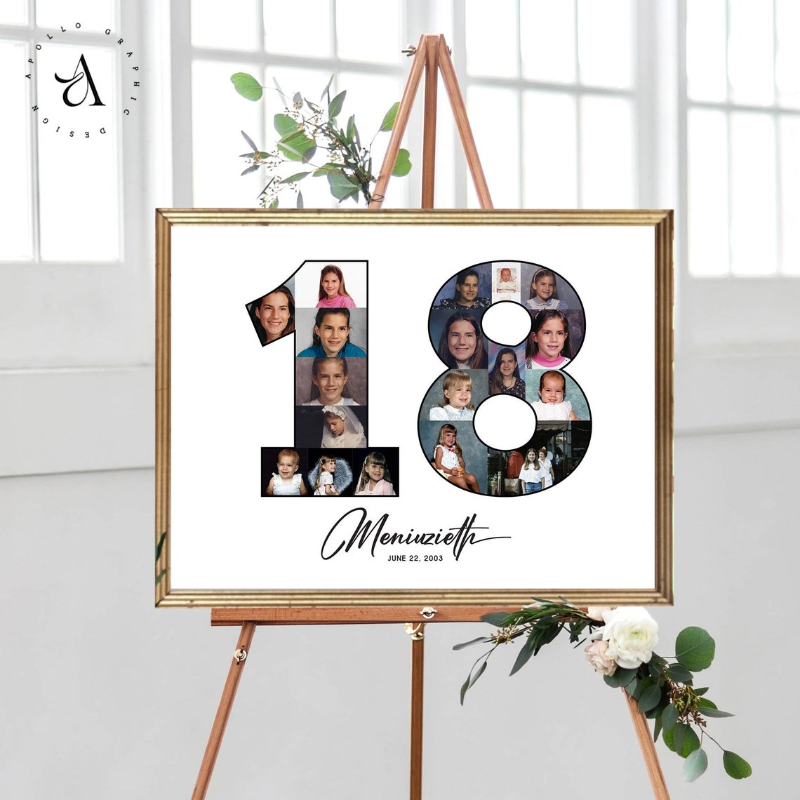 18th Birthday Picture Collage Number 18 Photo Collage 18 - Etsy
