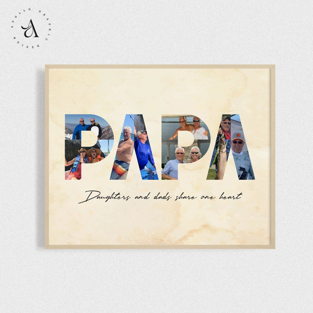 PAPA Picture Collage, Birthday Photo Collage Gift for Dad, Father's Day ...