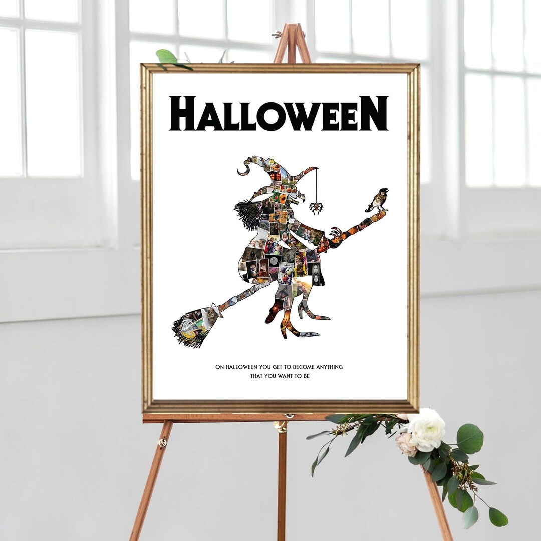 Witch Photo Collage, Witch Photo Poster, Custom Halloween Gift for Her ...