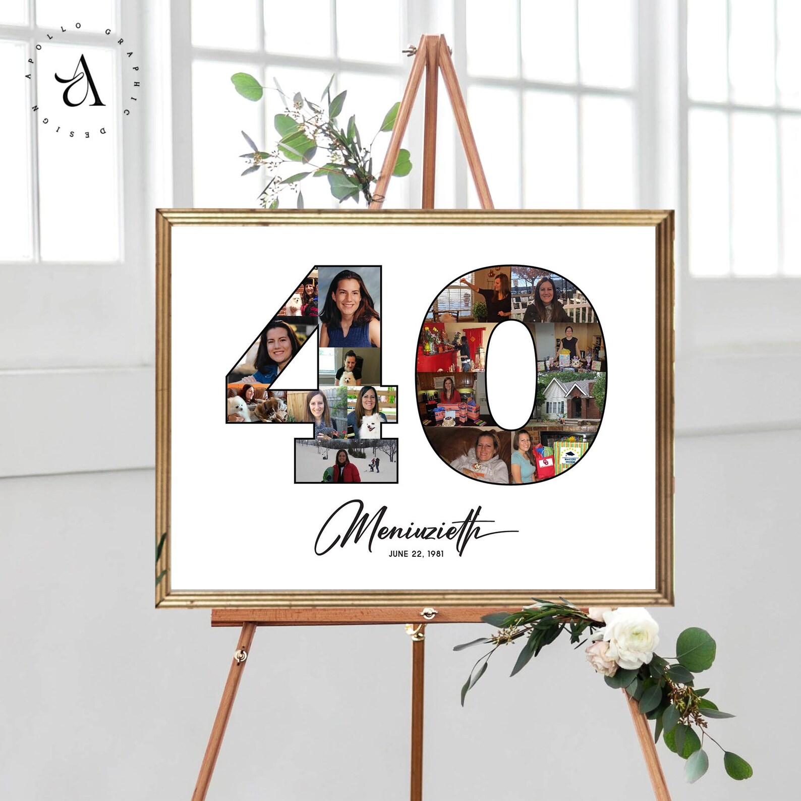 40th Picture Collage Number 40 Photo Poster 40th Birthday - Etsy