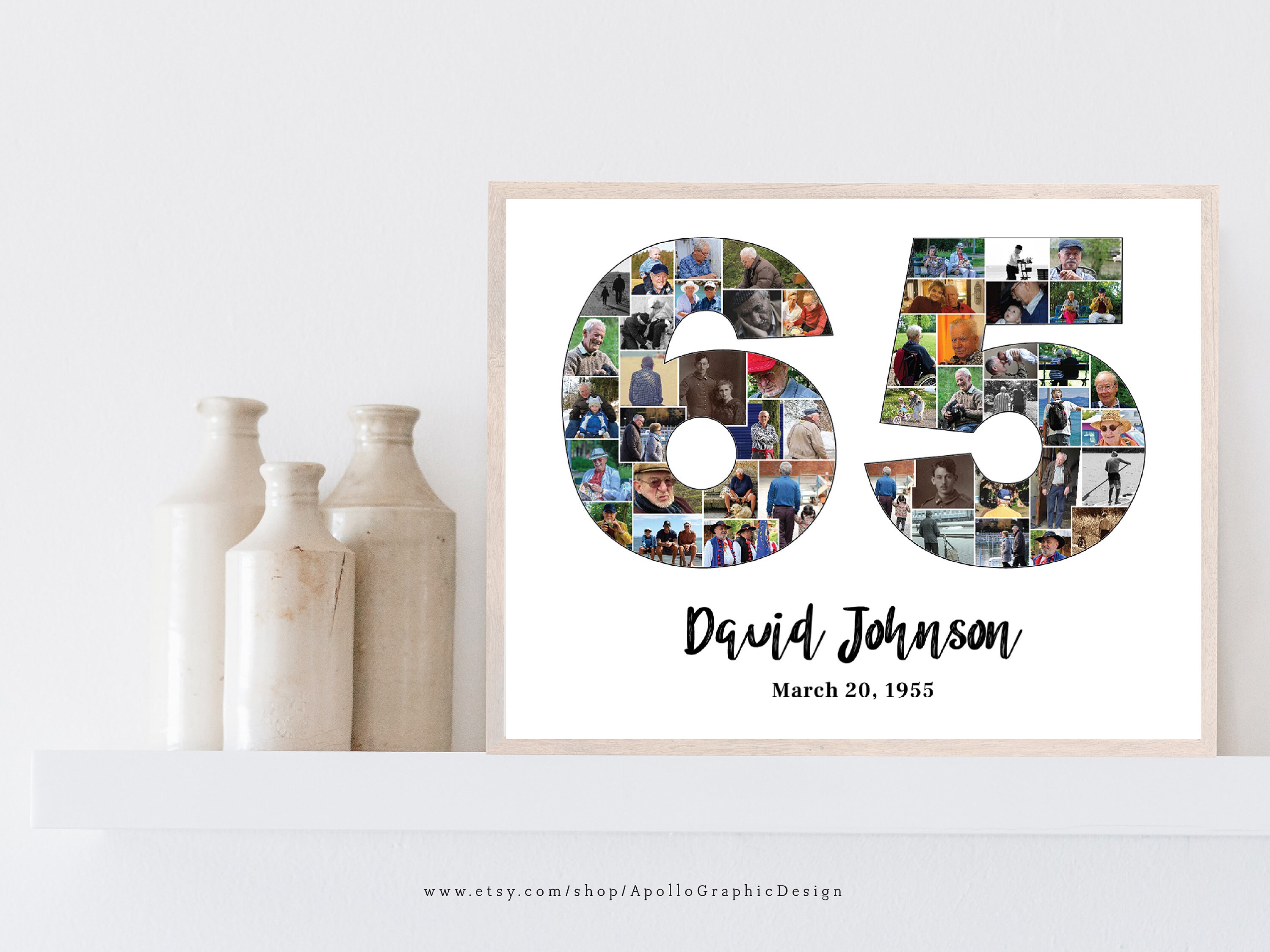 65th Birthday Photo Poster Number 65 Pictures Collage | Etsy