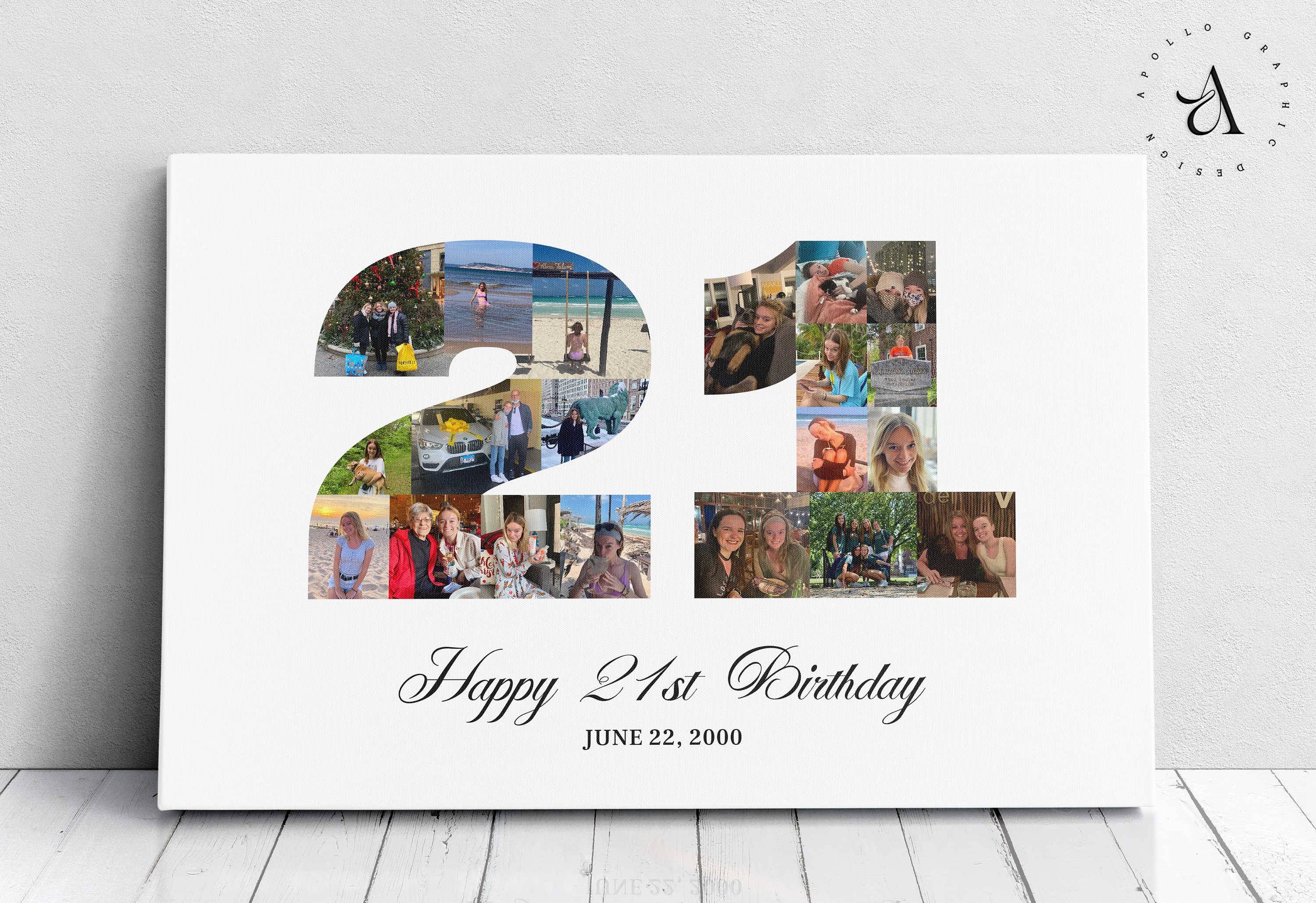 21st Birthday Photo Collage Number 21 Picture Collage 21st | Etsy