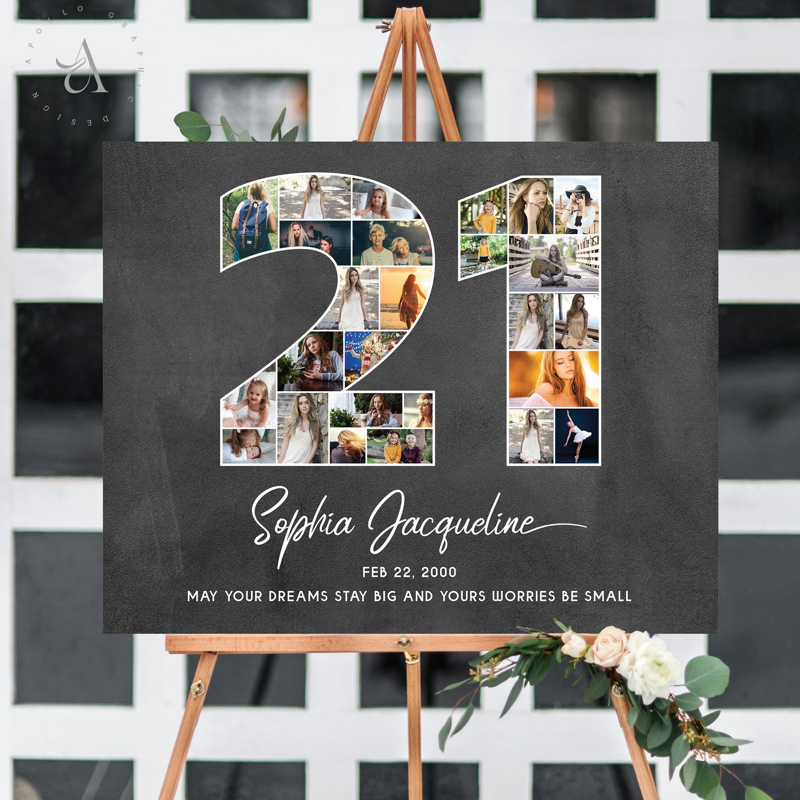 21st Birthday Photo Collage, Number 21 Pictures Collage, Birthday ...