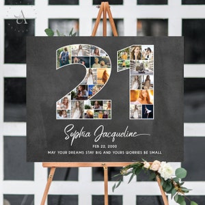 21st Birthday Photo Collage, Number 21 Pictures Collage, Birthday ...