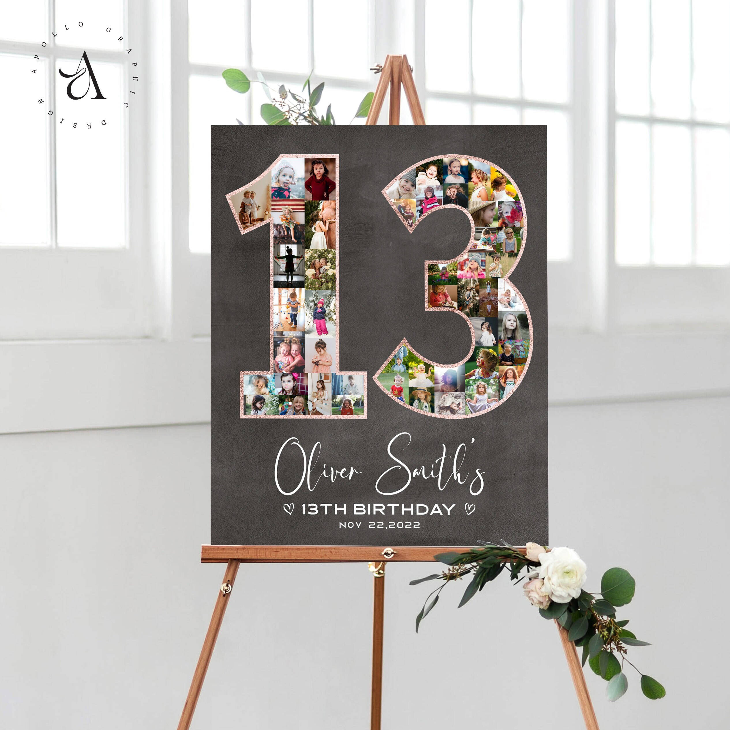 Custom Number 13 Photo Pictures 13th Birthday Decoration - Etsy