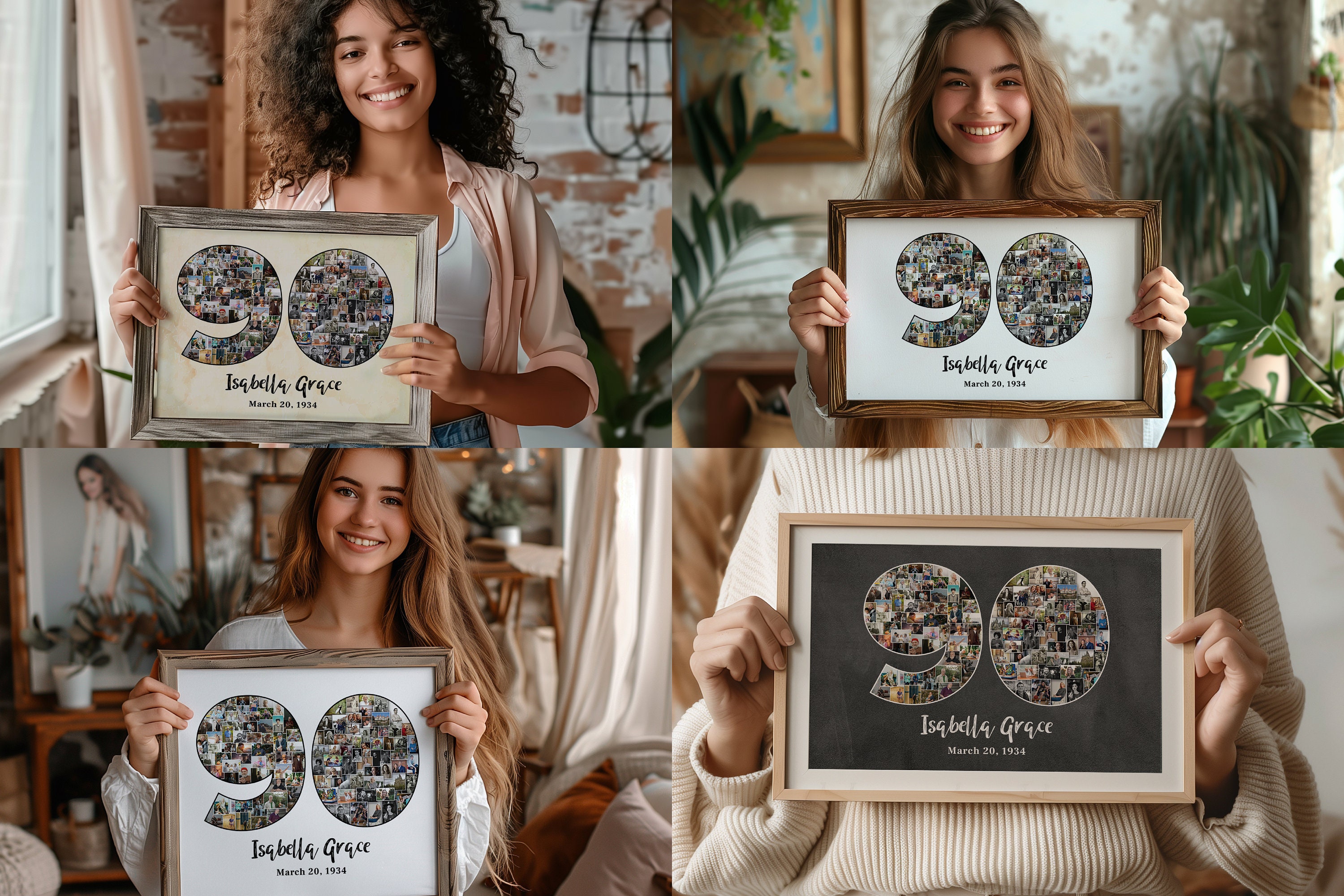 NEW! 90th Birthday Photo Collage for Parents, Number 90 Picture Collage ...