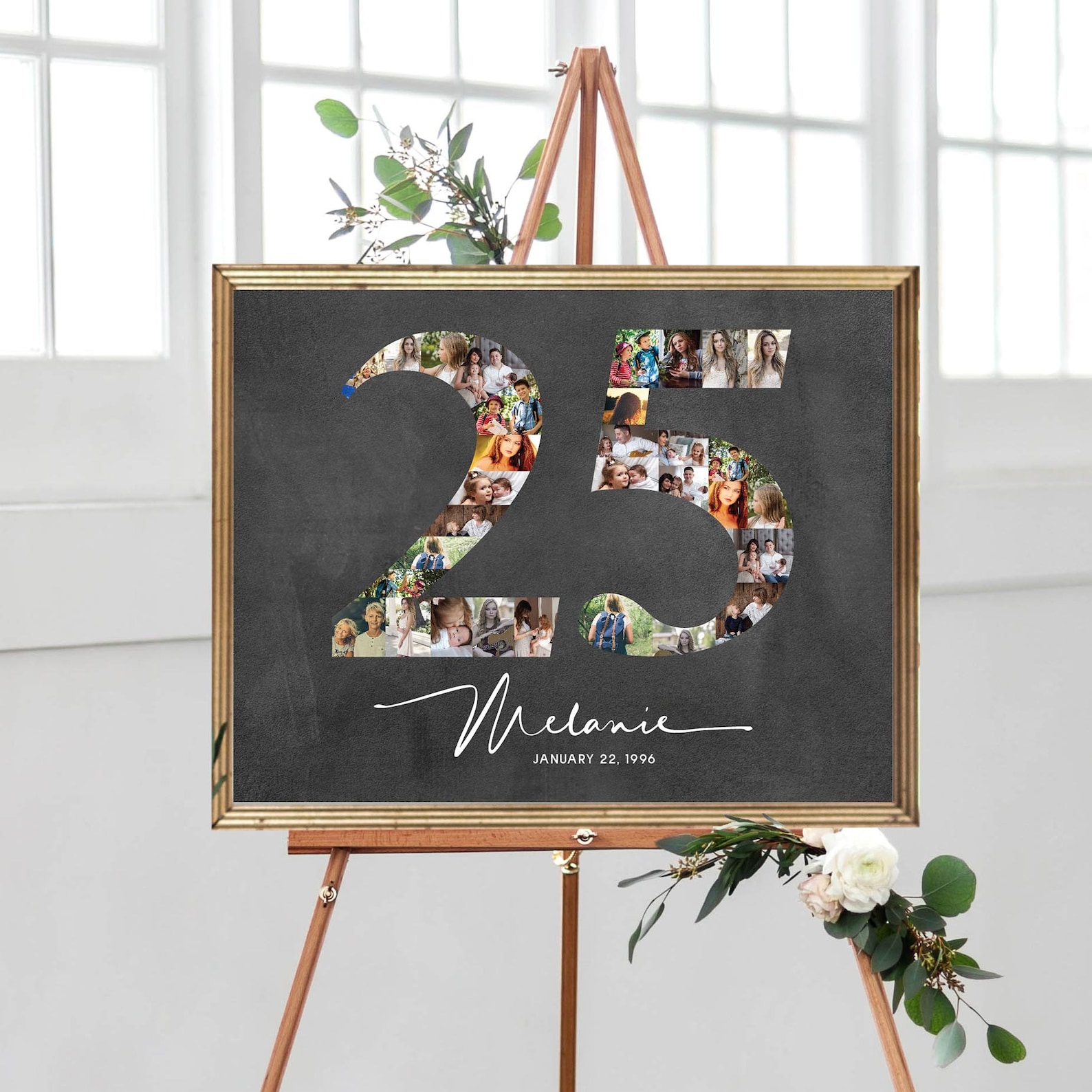 NEW 25th Birthday Picture Collage Number 25 Photo Collage - Etsy Singapore