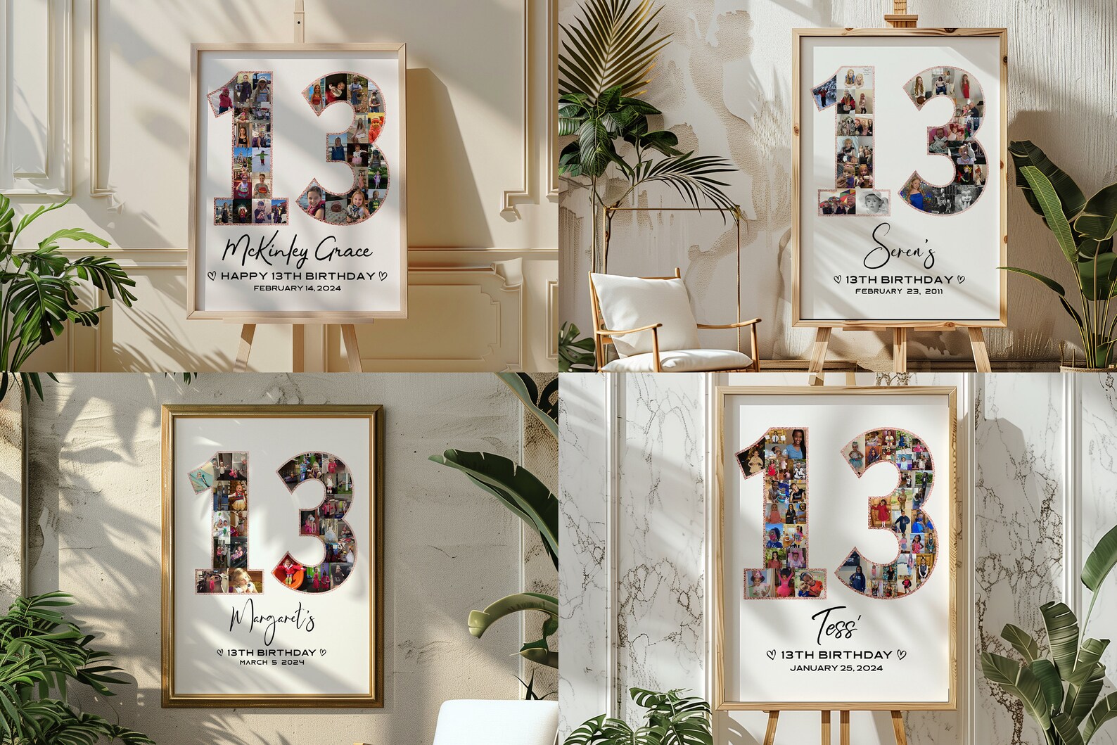 Custom Number 13 Photo Pictures, 13th Birthday Decoration, Anniversary ...