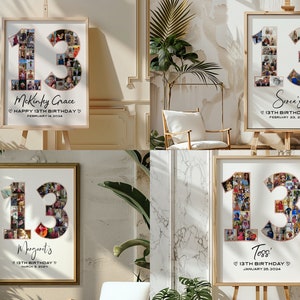 Custom Number 13 Photo Pictures, 13th Birthday Decoration, Anniversary ...