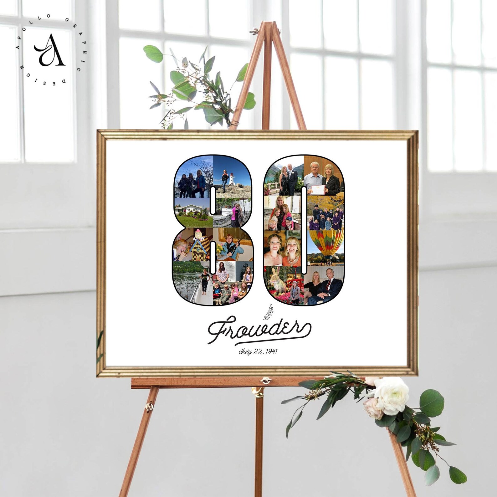 80th Birthday Photo Collage Number 80 Picture Collage - Etsy