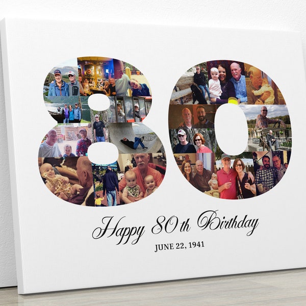 80th Birthday Photo Collage - Etsy