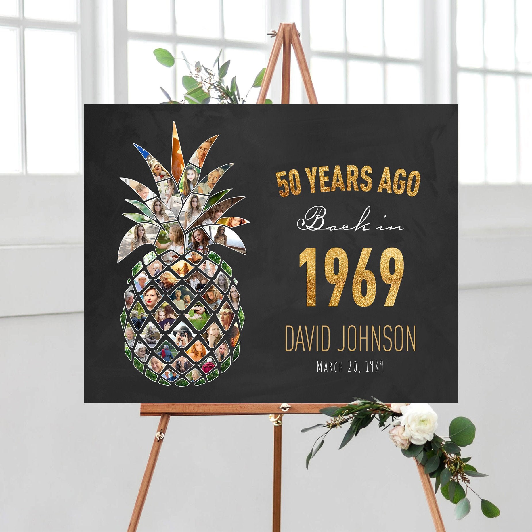 PINEAPPLE Photo Collage, Pineapple Gift Idea, Pineapple Party Decor ...