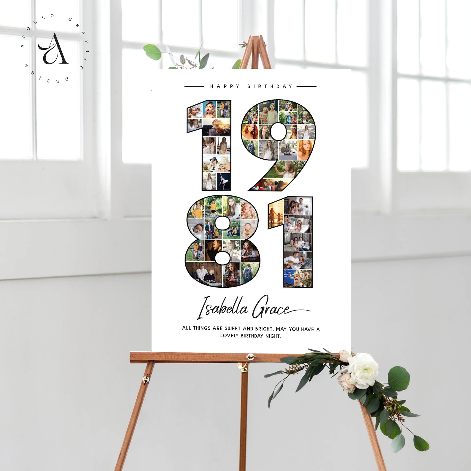 1981 Photo Collage Number 40th Birthday Gift for Him - Etsy