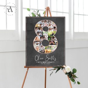 Custom Eightth Birthday Photo Collage, 8th Birthday Gift for Kids, 8th ...