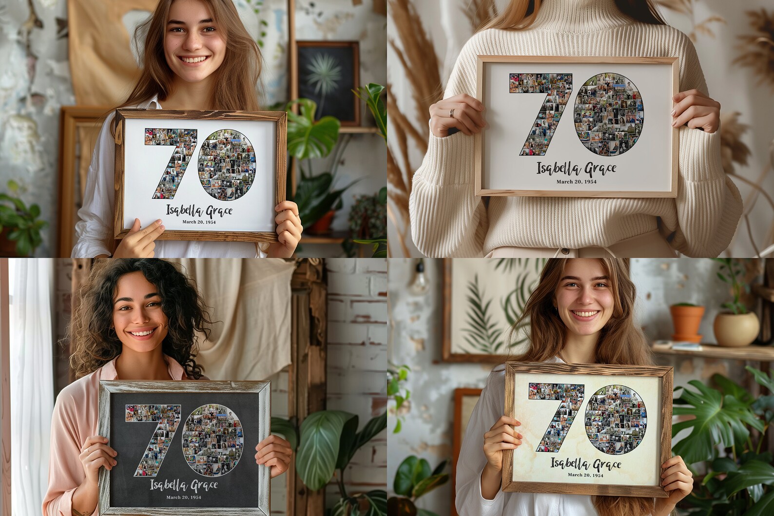 NEW! 70th Birthday Photo Collage for Parents, Number 70 Picture Collage ...