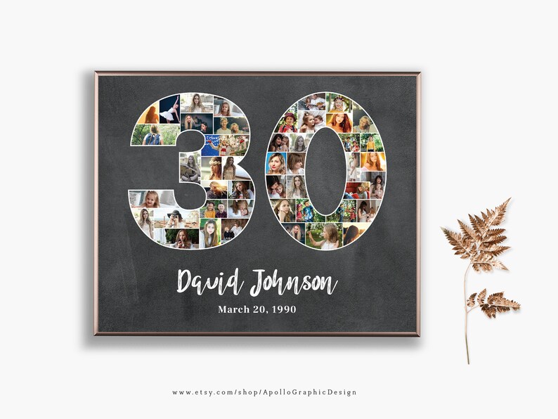 30th Birthday Photo Collage Personalized 30th Anniversary | Etsy