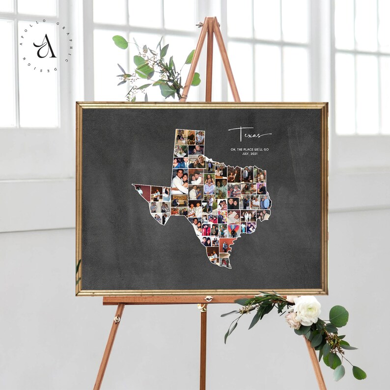 Texas Map Photo Collage Texas State Picture Wall Decor - Etsy