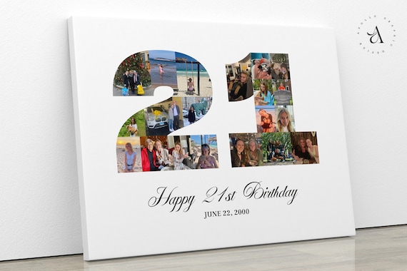 21st Birthday Photo Collage Number 21 Picture Collage 21st | Etsy
