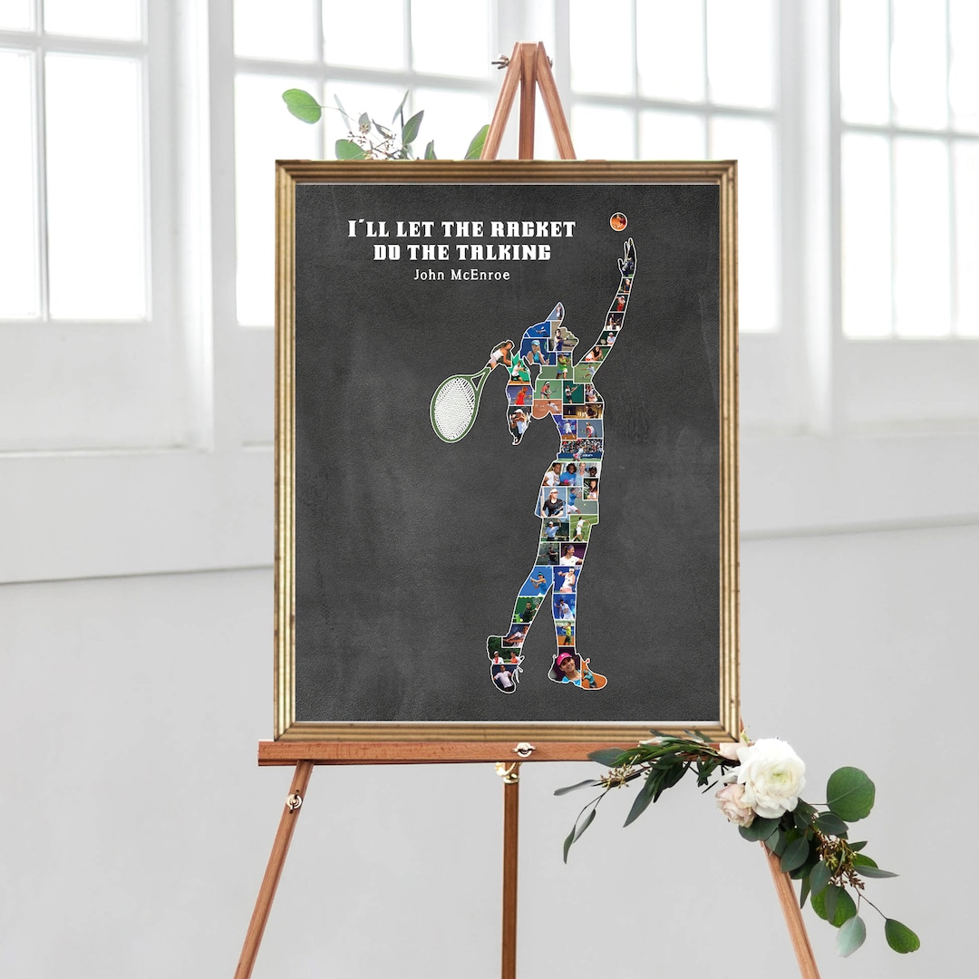 Female Tennis Photo Collage, Tennis Player Picture Collage, Birthday ...