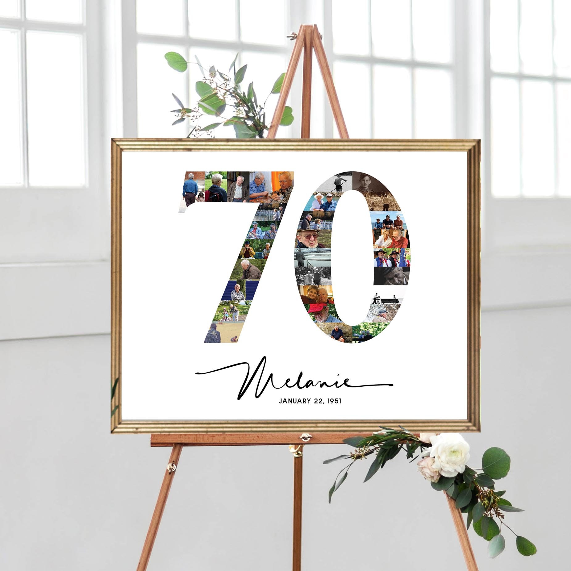NEW 70th Birthday Photo Collage Number 70 Picture Collage - Etsy