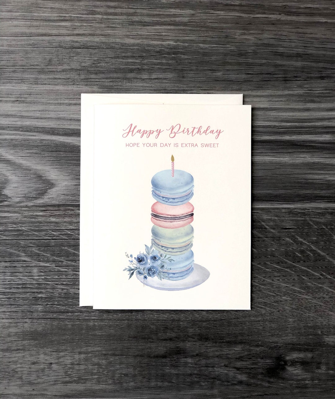 Happy Birthday Card | Macarons - Etsy