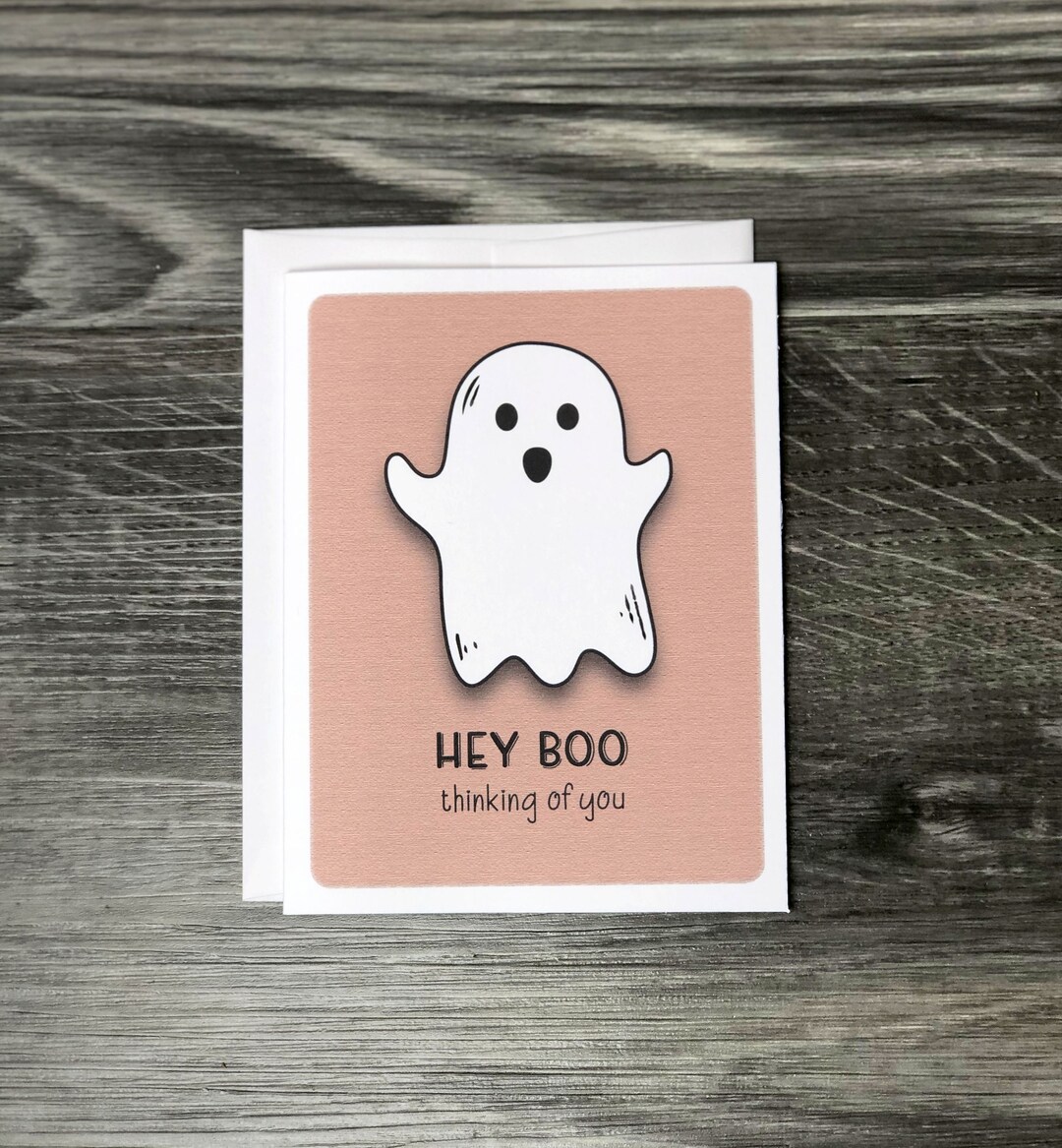 Greeting Card Hey Boo, Thinking of You - Etsy