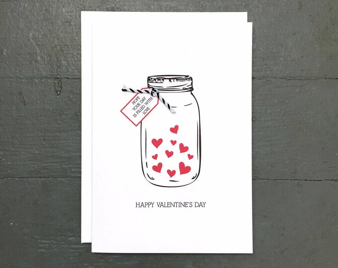 Valentine's Day Card Set Mason Jar Set of 8 - Etsy