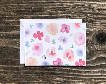 Vintage Wildflower Watercolor Card Set Wildflower Cards Floral Note ...