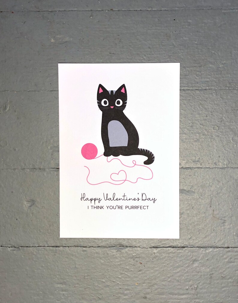 Valentine's Day Card Set You're Purrfect Set of 8 - Etsy