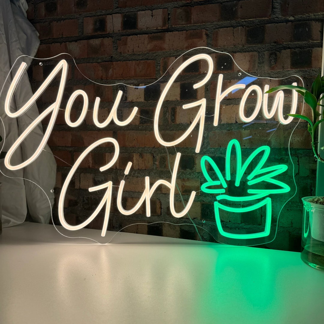 Custom You Grow Girl Neon Sign Neon Sign Birthday Gifts Name Neon Signs ...