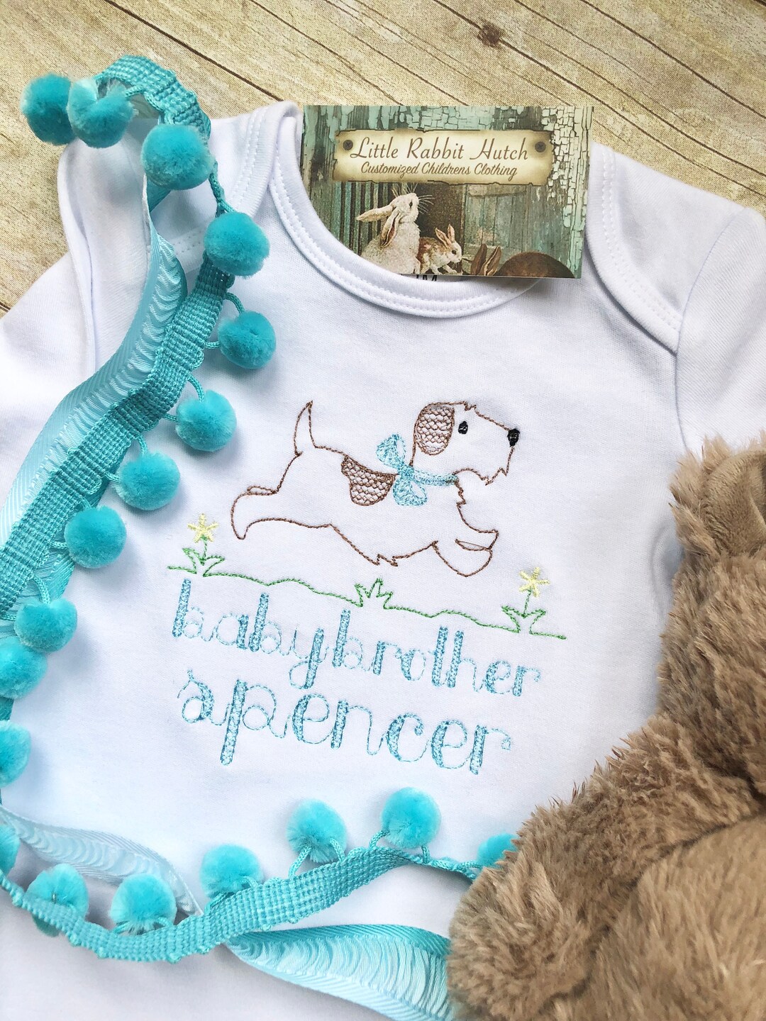 Personalized Embroidered Baby Boy Onesie, Personalized Baby Brother ...