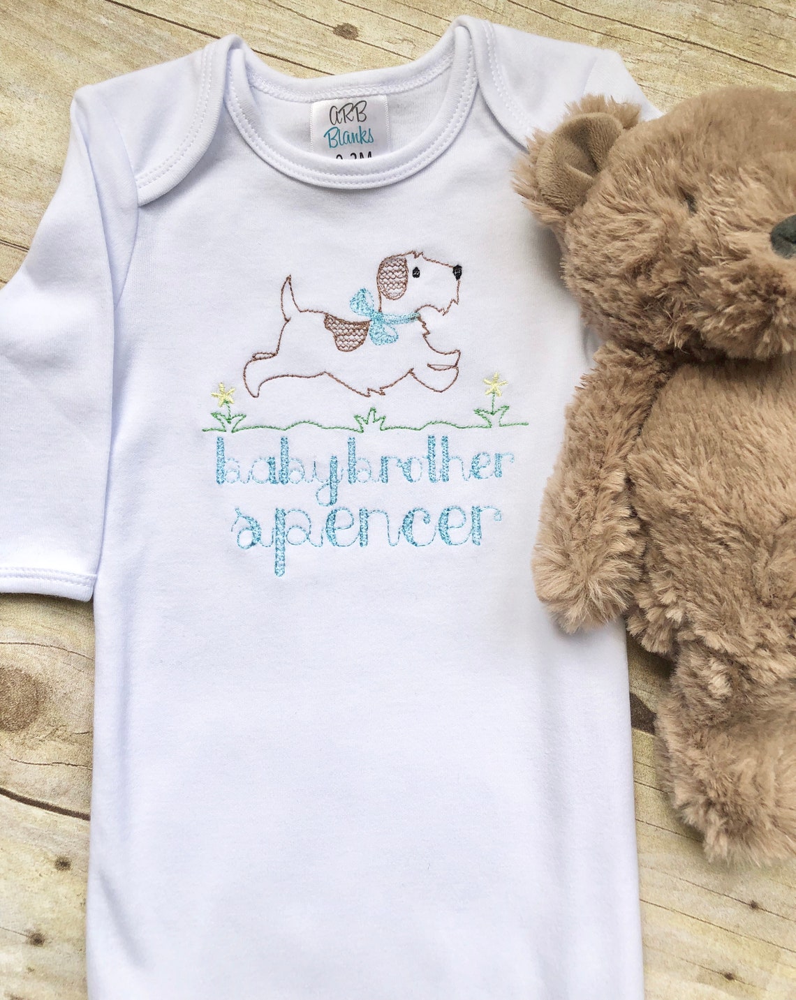 Personalized Embroidered Baby Boy Onesie, Personalized Baby Brother ...